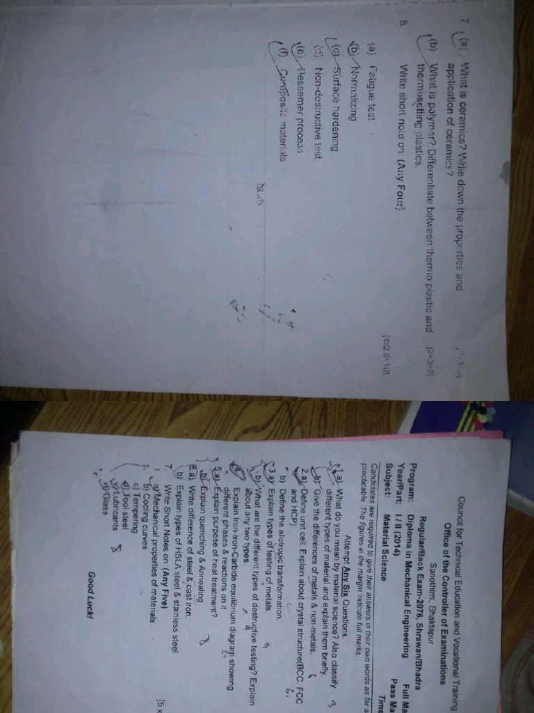 Material Science Questions | PDF