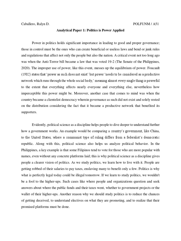 Caballero - Analytical Paper 1 | PDF | Science