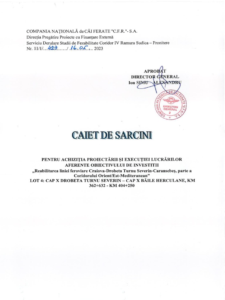 Caiet de Sarcini LOT 4 | PDF