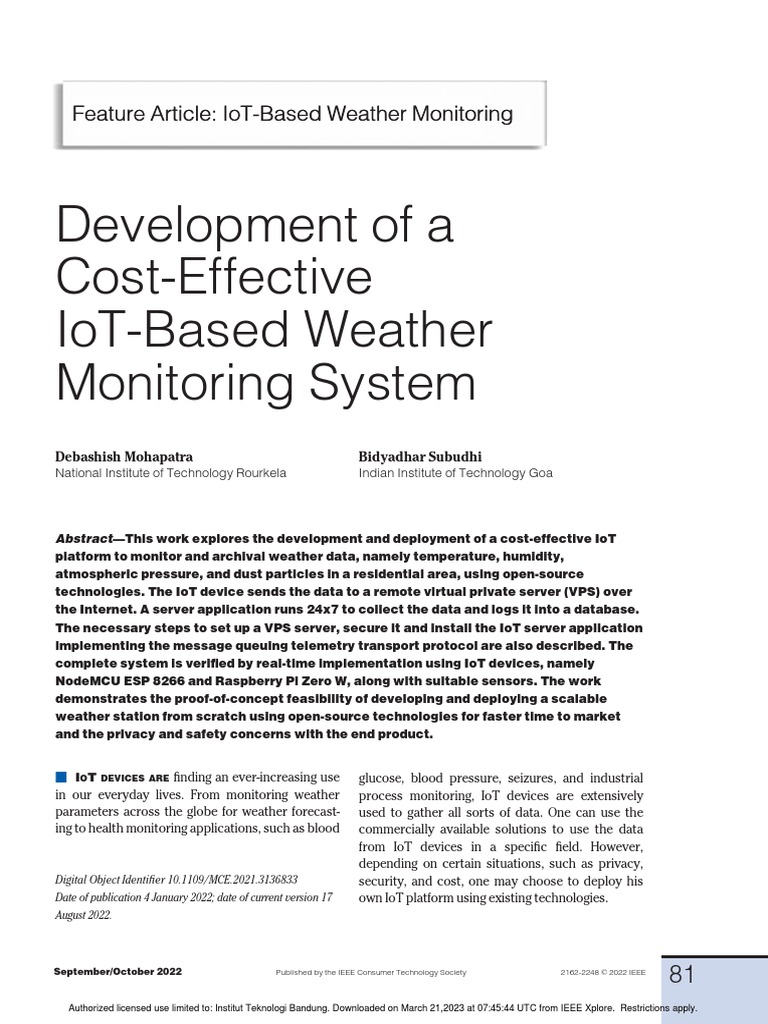Development of a Cost-Effective IoT-Based Weather Monitoring System ...