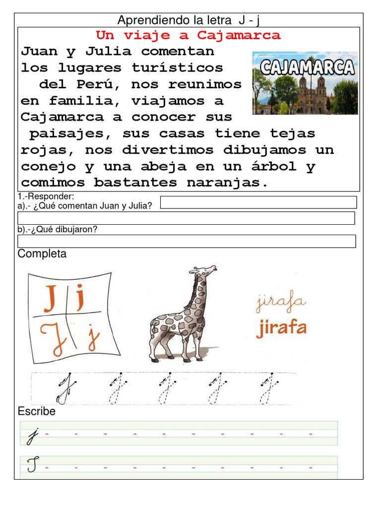 APRENDO LA LETRA J, J | PDF | Artes del Lenguaje y Comunicación