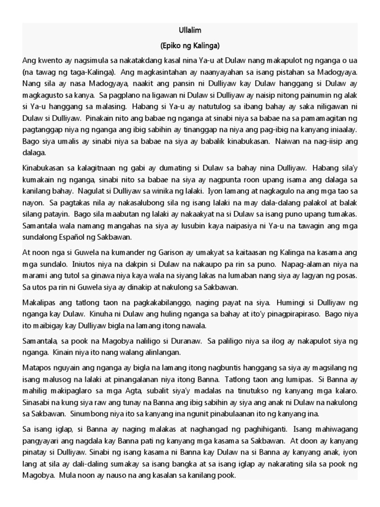 Ullalim - EPIKO | PDF