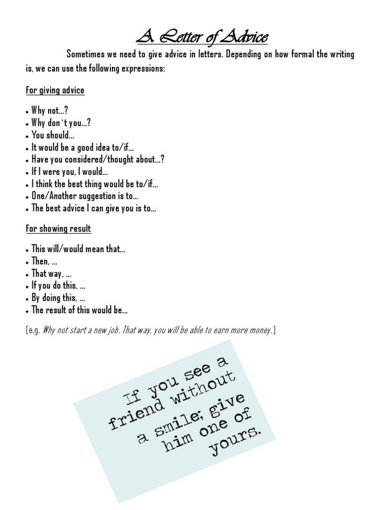 A Letter of Advice | PDF