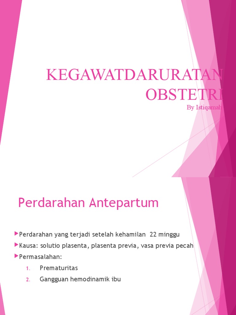 Kegawatdaruratan - Dalam Persalinan | PDF