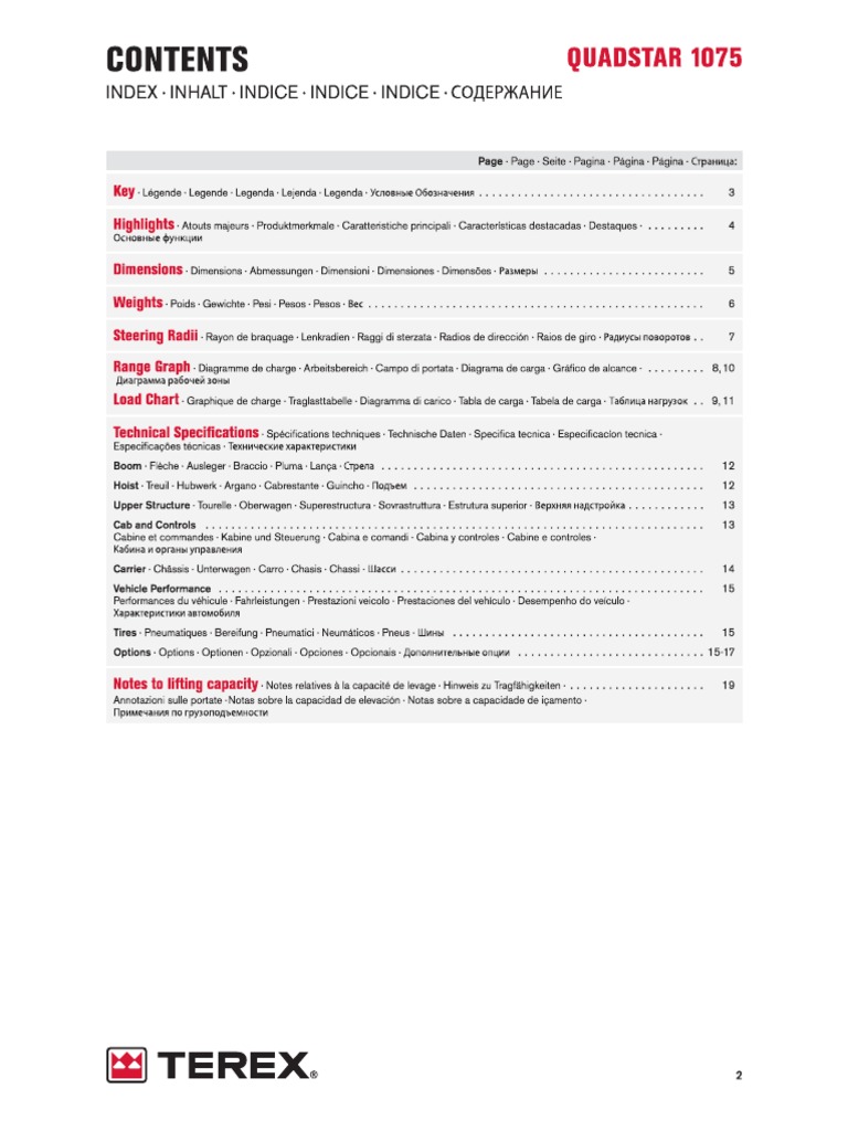 Terex Quadstar 1075 - Data Sheet - r1 2 | PDF