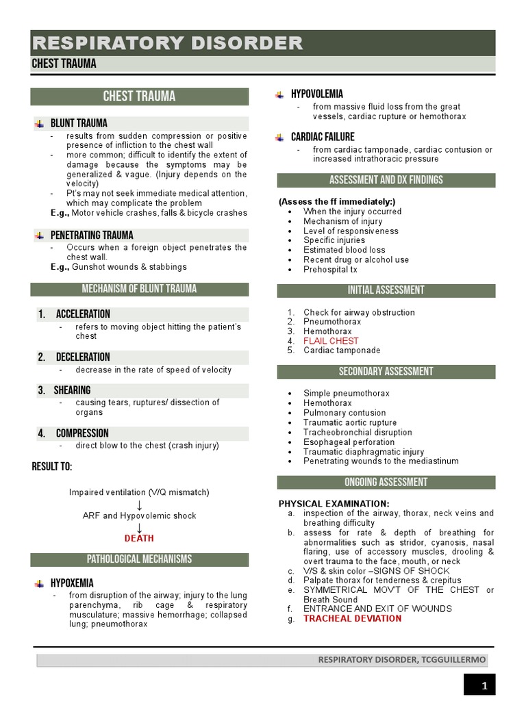 Chest Trauma Pdf Injury Thorax