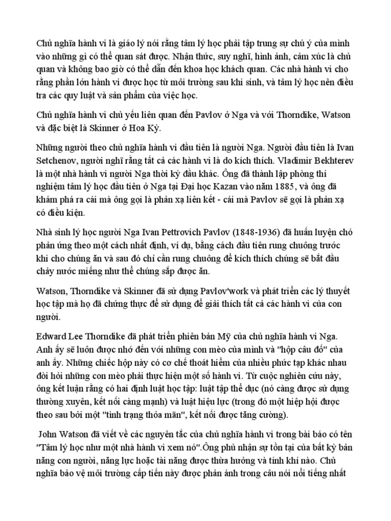 CH Nghĩa Hành VI | PDF