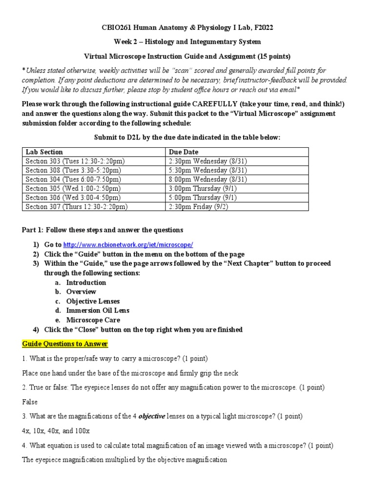 Week 2 Virtual Microscope Activity | PDF | Epithelium | Connective Tissue Week 2 Virtual Microscope Activity | PDF | Epithelium | Connective Tissue