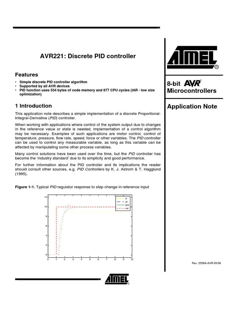 Discrete PID controller on tinyAVR and megaAVR devices | PDF | Control Theory | Applied Mathematics