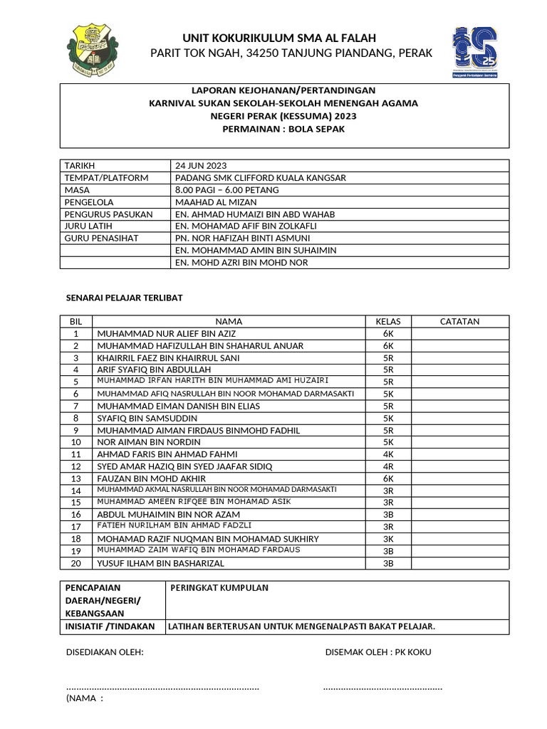 Format Pelaporan | PDF