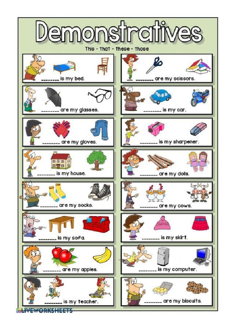 ADJETIVOS DEMOSTRATIVOS INGLÉS | PDF