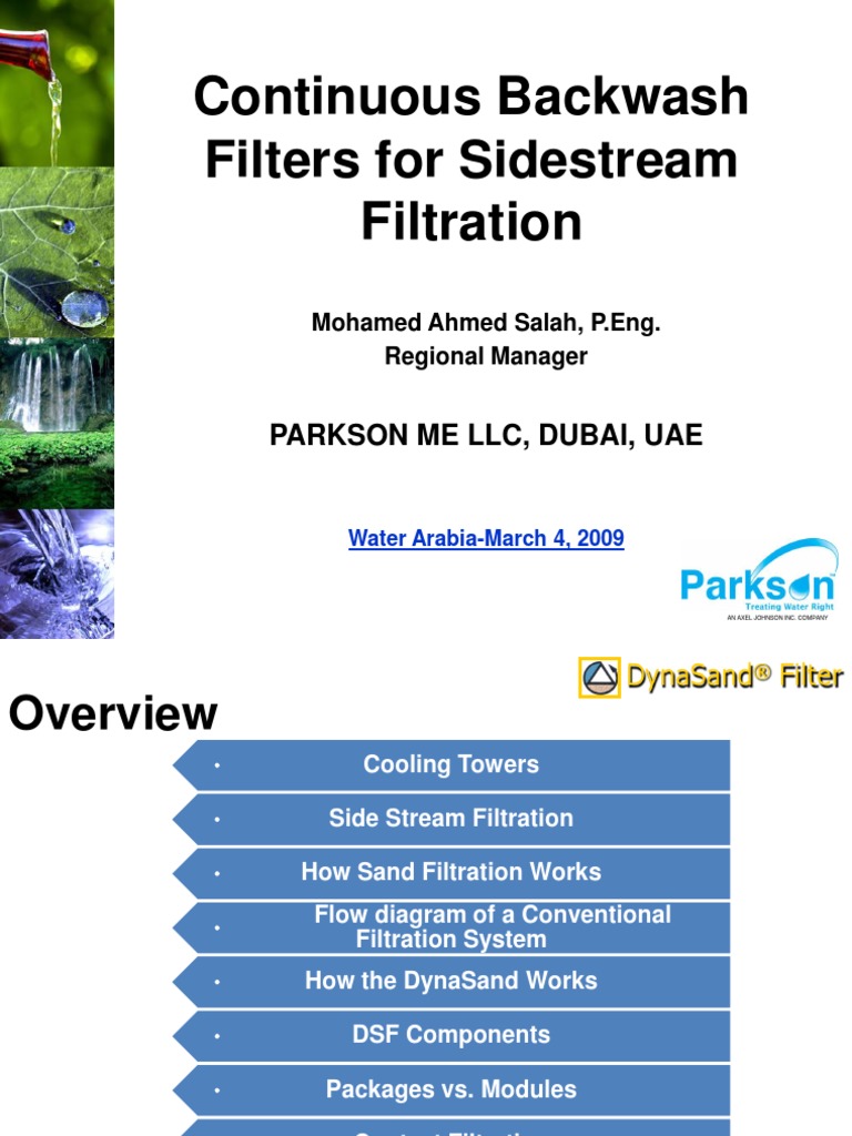 Continuous Backwash Filters For Side Stream Filtration | PDF ...