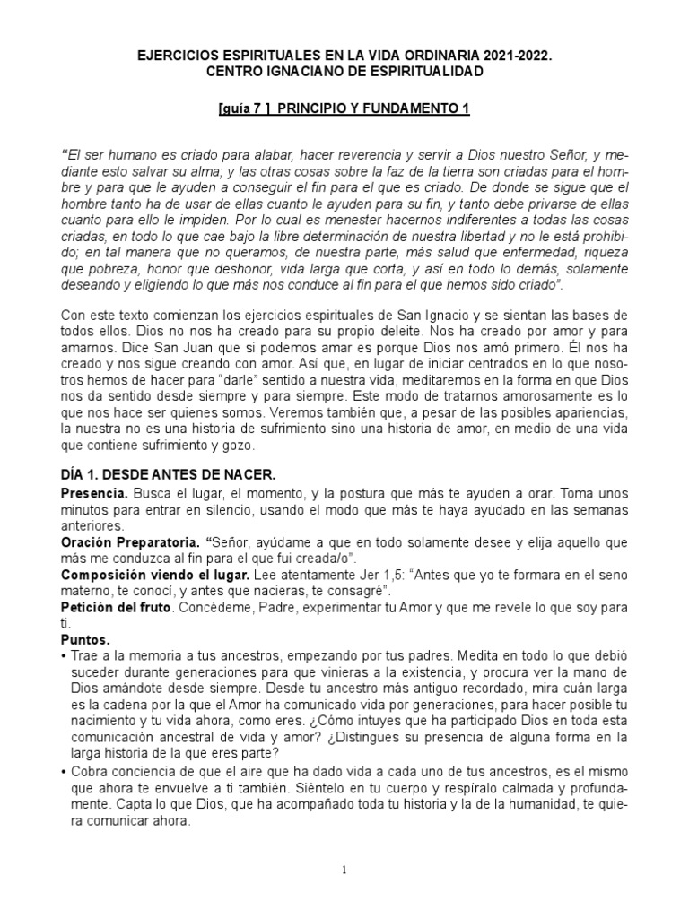 Guia Ejercicio Espiritual | PDF