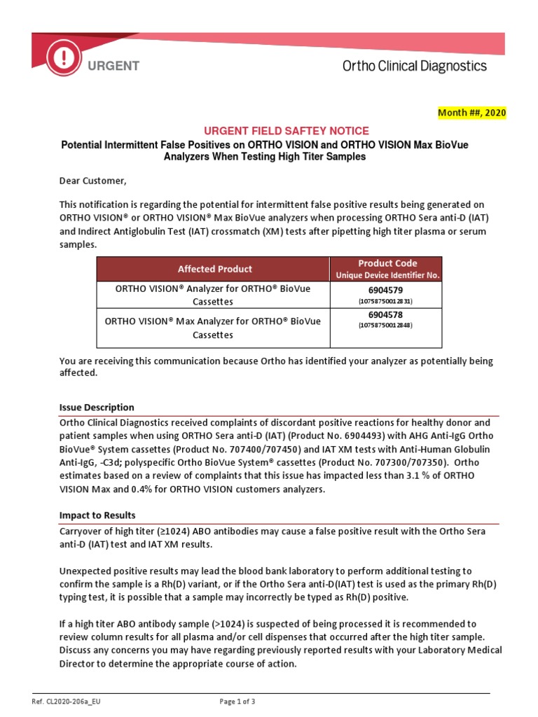 Ortho-Clinical Diagnostics.pdf | PDF | Antibody | Blood Plasma