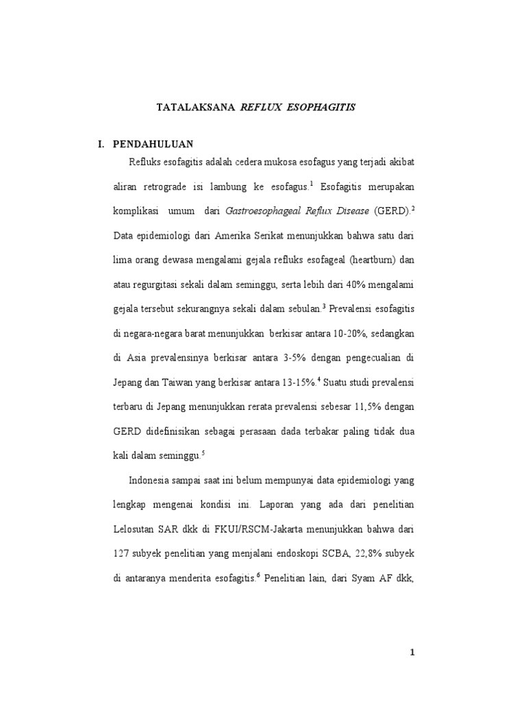 Referat Tatalaksana Refluks Esofagitis | PDF