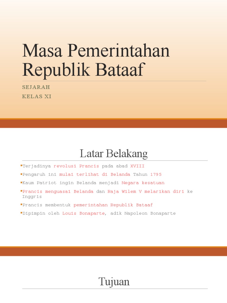 Masa Pemerintahan Republik Bataaf | PDF