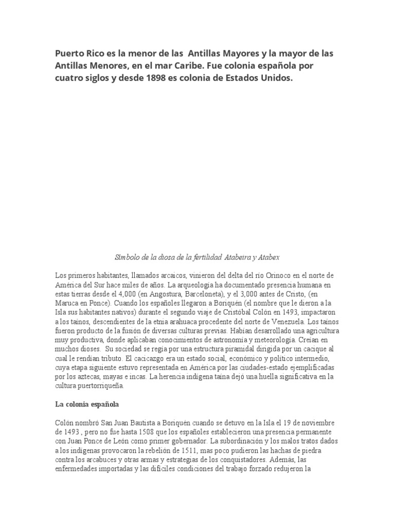 Puerto Rico Historia | PDF