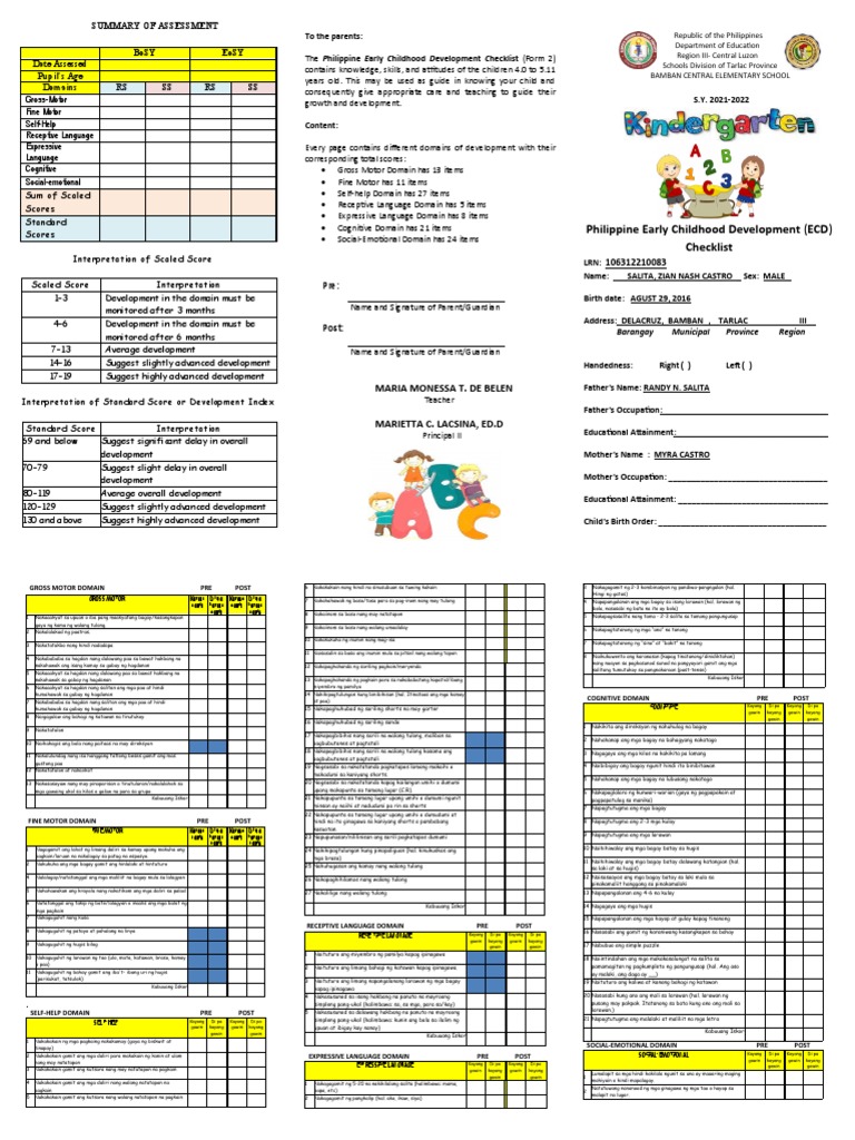 Ecd Checklist 2021 2022 Latest With Summary | PDF