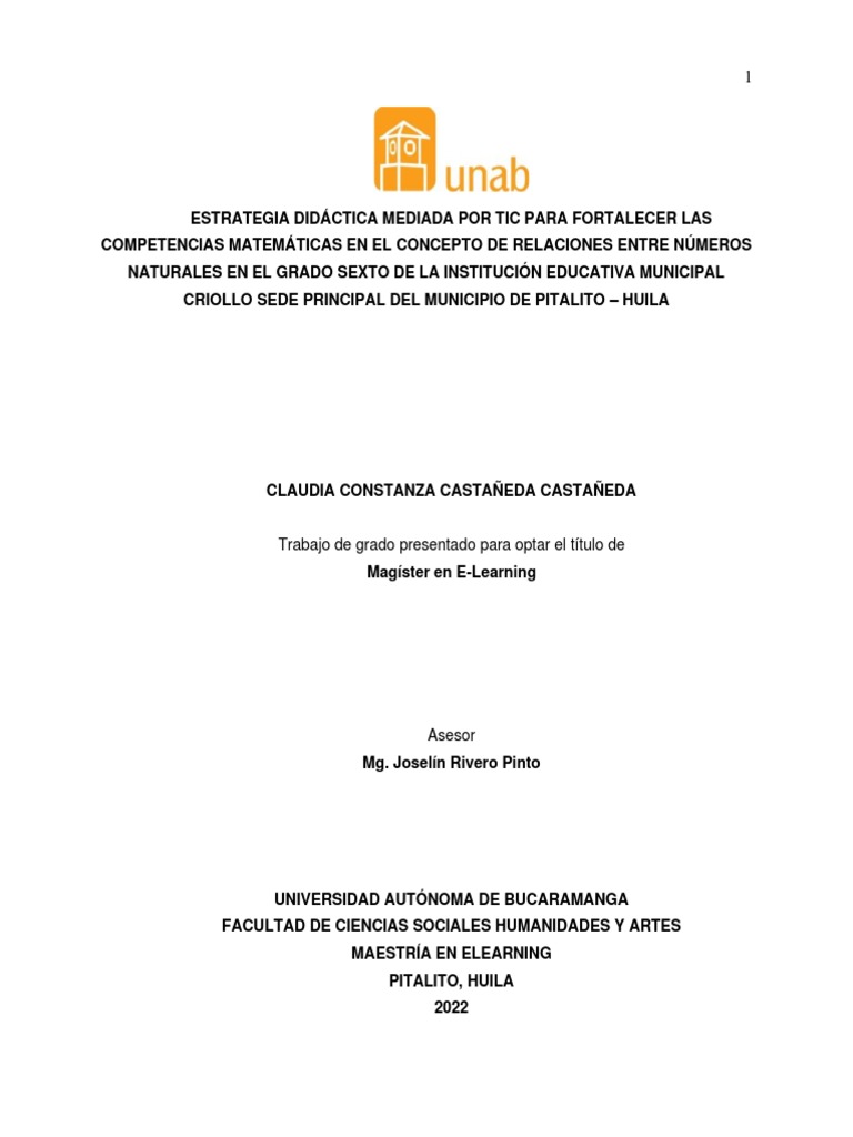 Trabajo de Grado Presentado para Optar El Título de | PDF