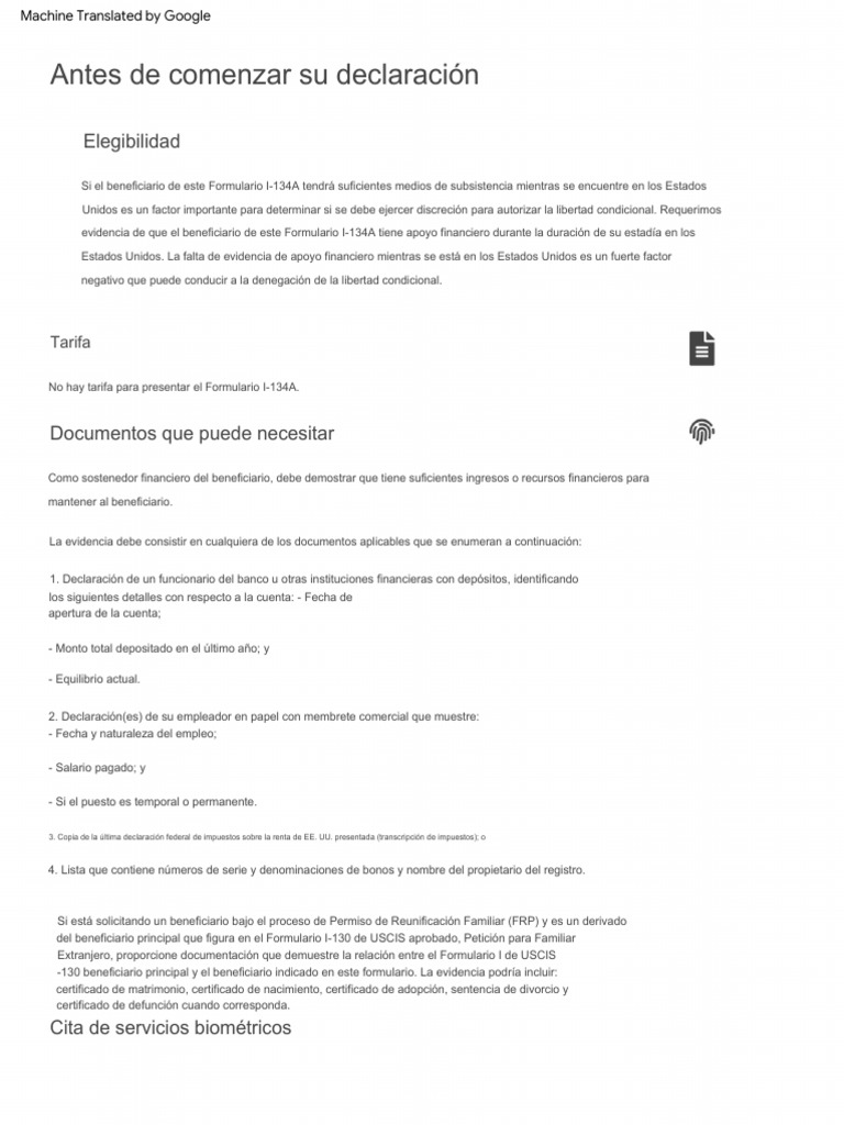 USCIS - I-134A, Online Request To Be A Supporter and Declaration of ...