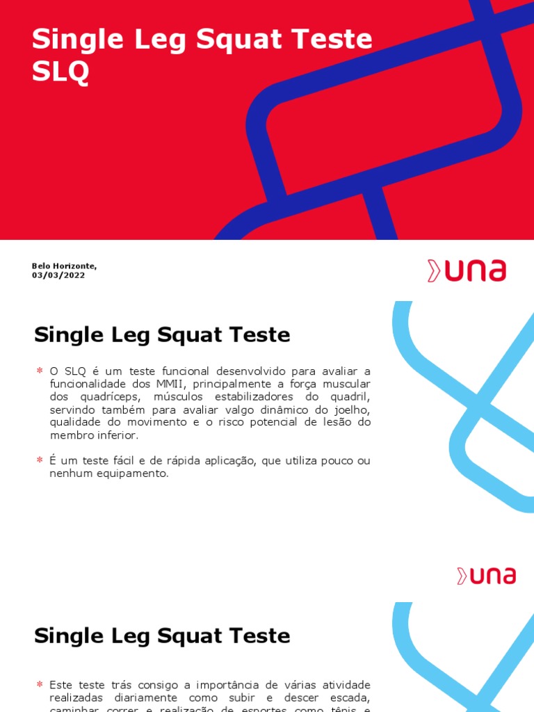 Single Leg Squat Teste - Apresentação | PDF | Joelho | Sistema Locomotor
