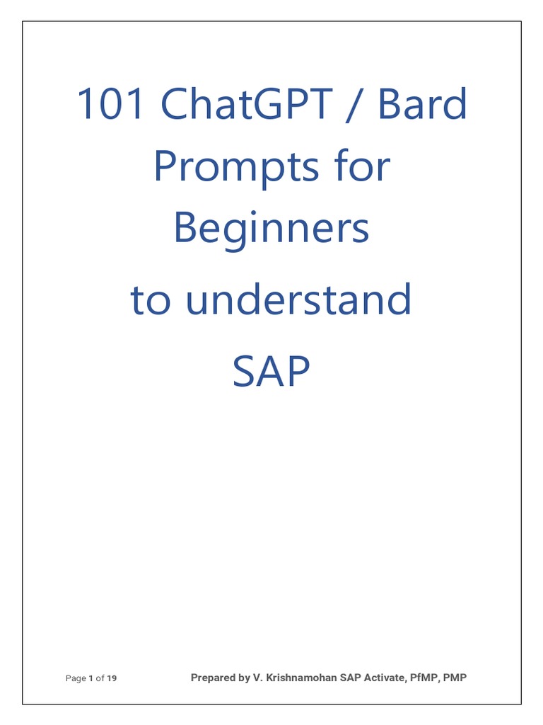 101ChatGPT Prompts - SAP Introduction | PDF | Cloud Computing | Enterprise Resource Planning