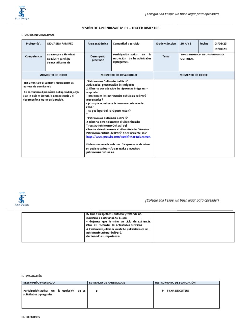 S1 Comunidad y Servicio 10a 10B | PDF