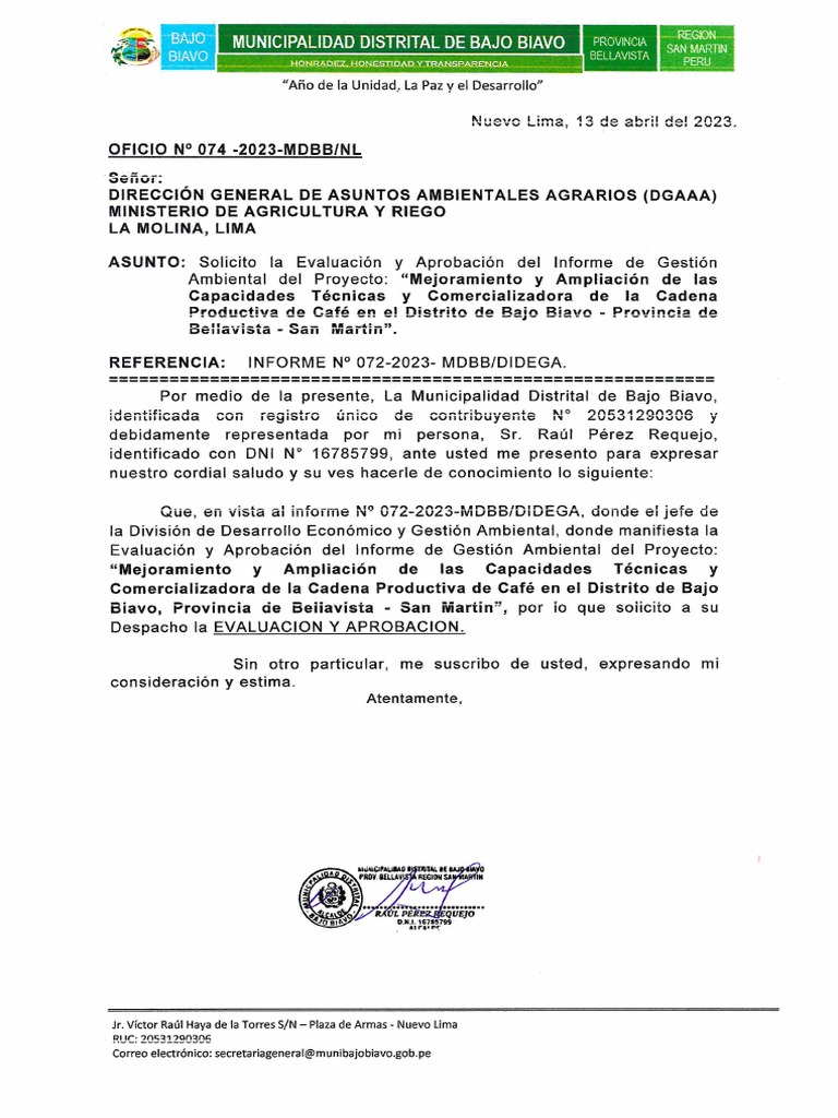 Oficio Cafe 74 | PDF