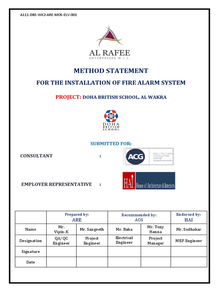 Installation of Fire Alarm System R01 | PDF | Personal Protective ...