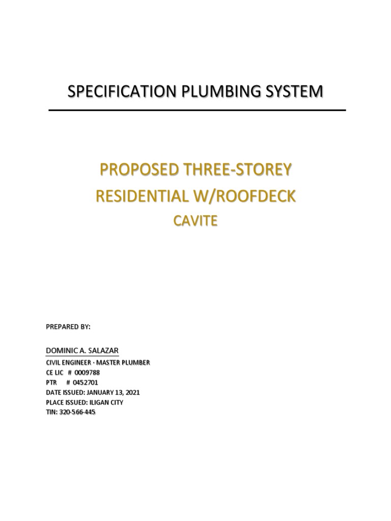 Specification Plumbing System | Download Free PDF | Plumbing | Pump