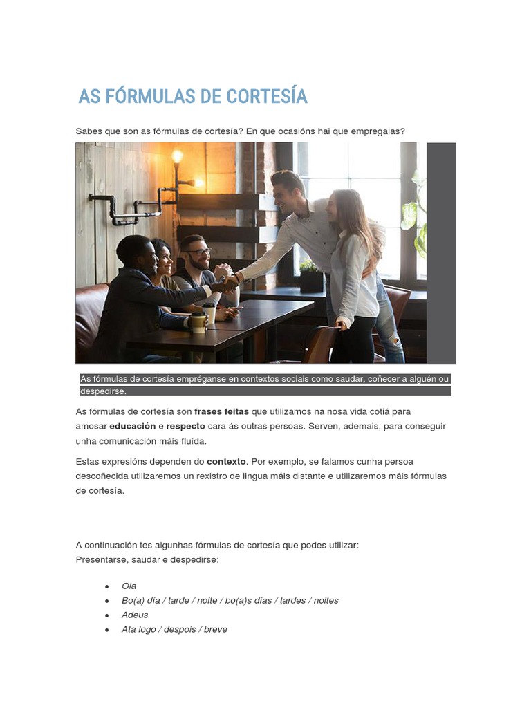 Fórmulas de Cortesía | PDF