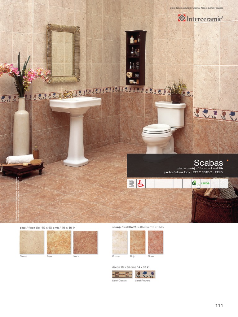 Azulejos y Pisos Interceramic para Baño | PDF