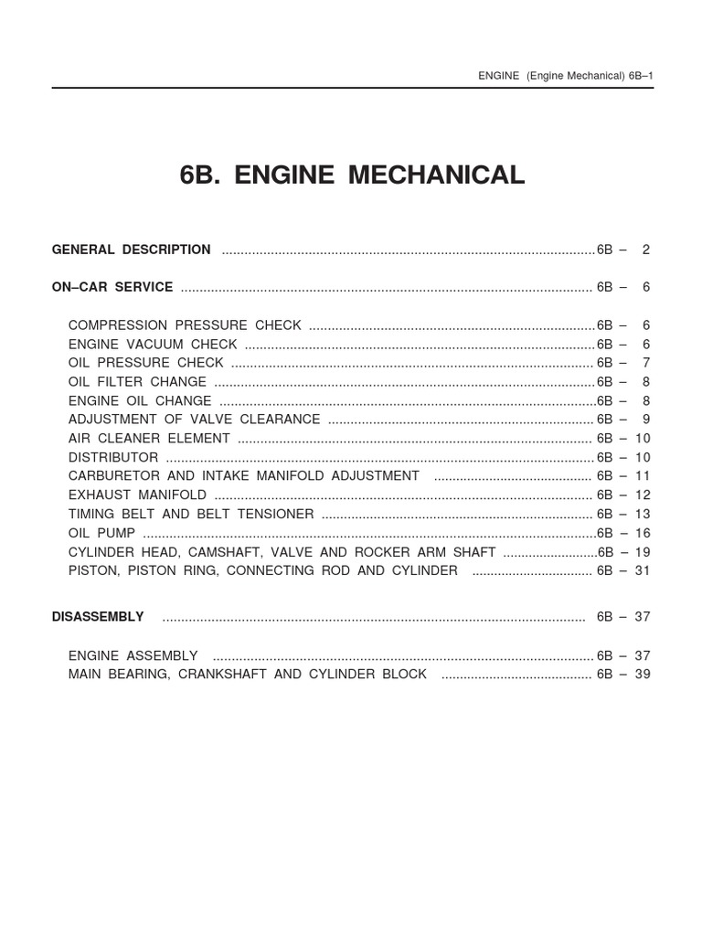 Engine Mechanical Service Guide | PDF | Piston | Internal Combustion Engine