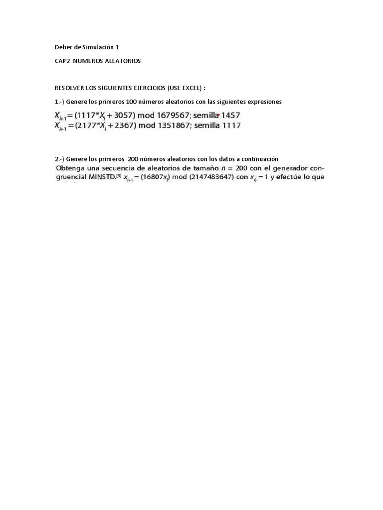 Tarea 3 números aleatorios | PDF