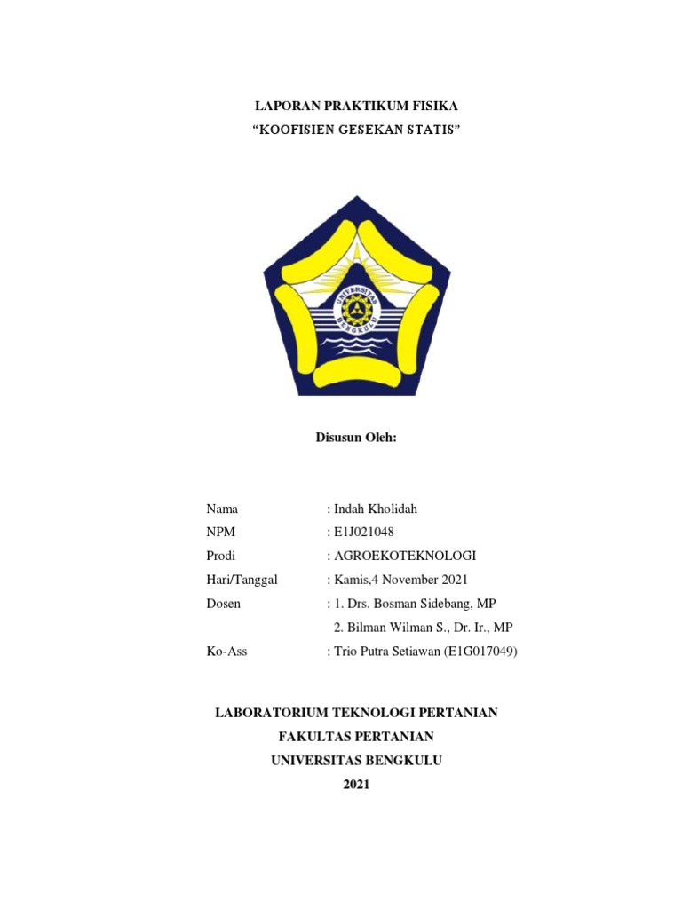 Koefisien Gesekan Statis pada Bidang Miring | PDF | Metode & Bahan Ajar