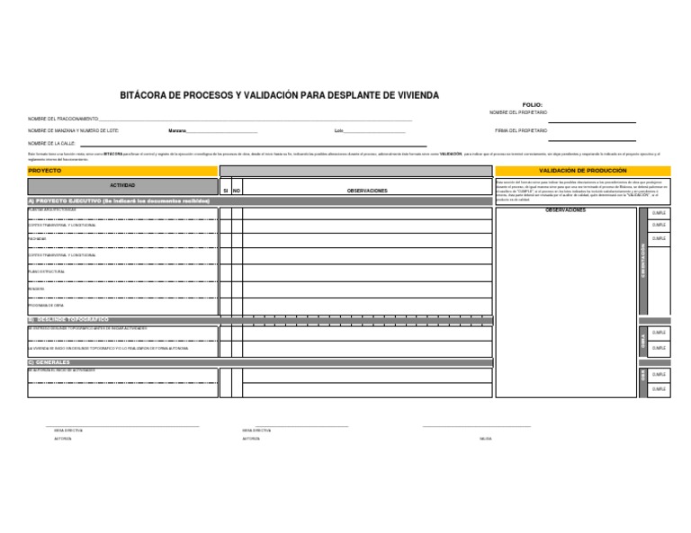 PRO-FO-002 Bitacora y Validacion CIMENTACION, OBRA NEGRA Y ALBAÑILERIAS ...
