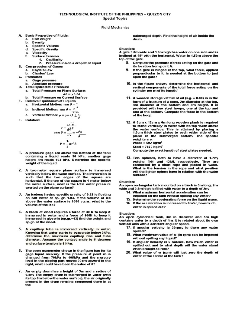 Fluid Mechanics 5th Year | PDF