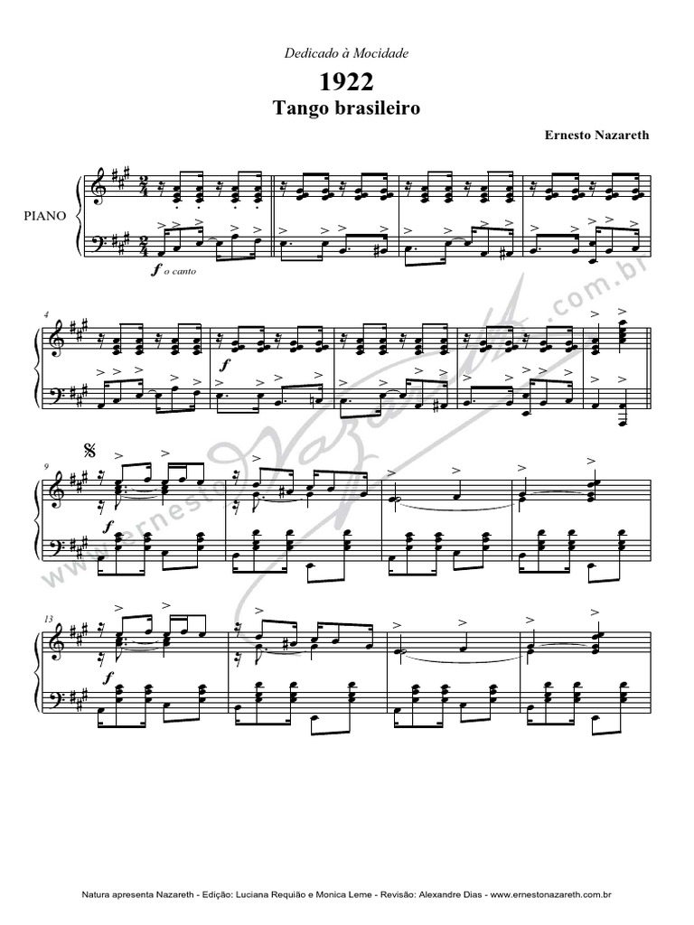 Tango Brasileiro: Piano | PDF