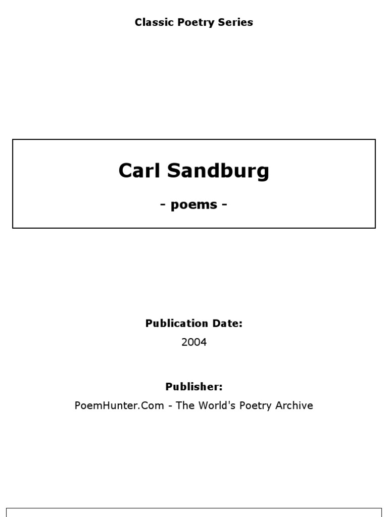 Carl Sandburg Poems | PDF
