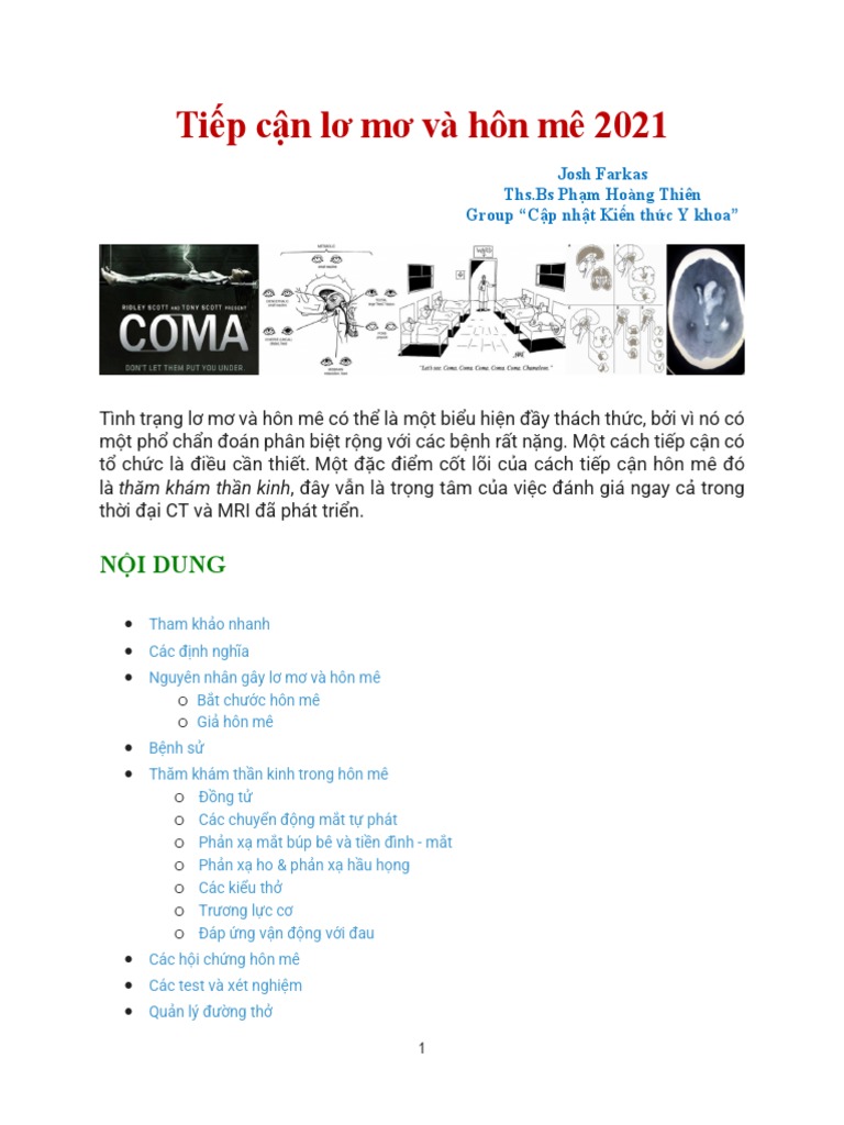 Approach to Stupor and Coma | PDF