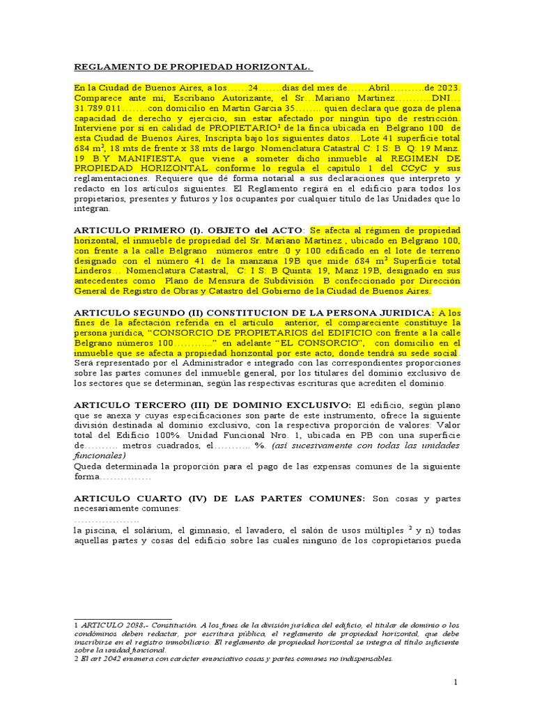 Modelo de RCA para Completar | PDF | Propiedad | Ley común