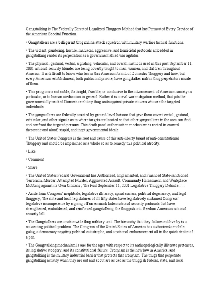 ENG - Gangstalking Thuggery Methods | PDF | Mitt Romney | American ...