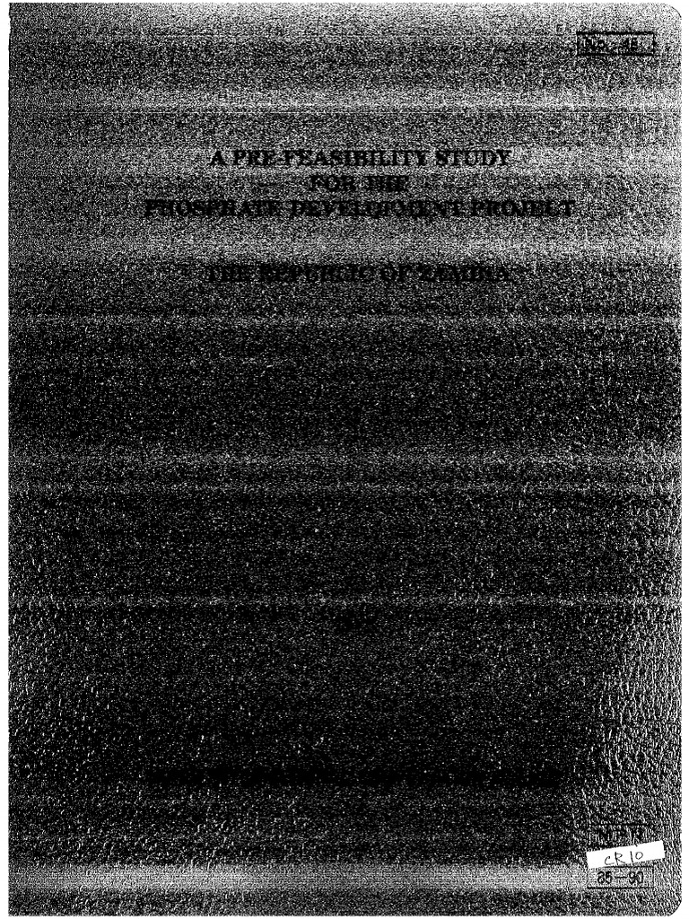 Pre-Feasibility Study For Phosphate Mining Project1 | PDF