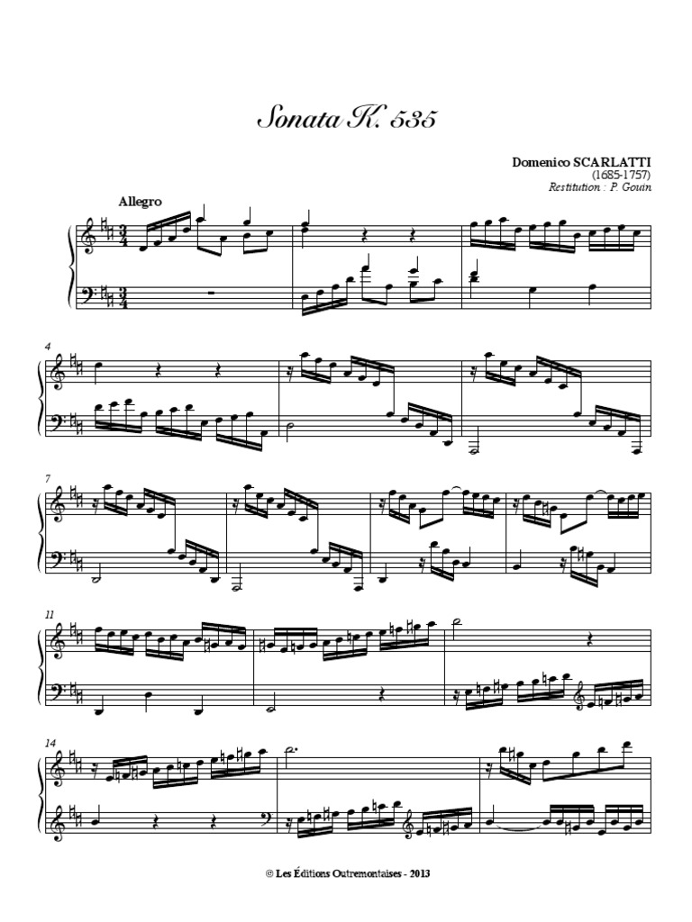 Scarlatti K.535 Re Magg | PDF