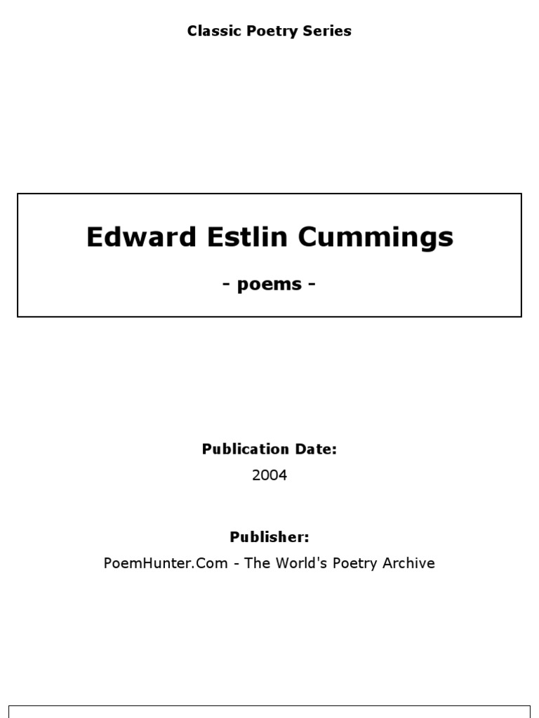 Edward Estlin Cummings Poems | PDF | Nature