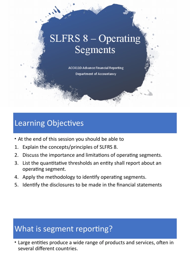 SLFRS 8 – Operating Segments | PDF