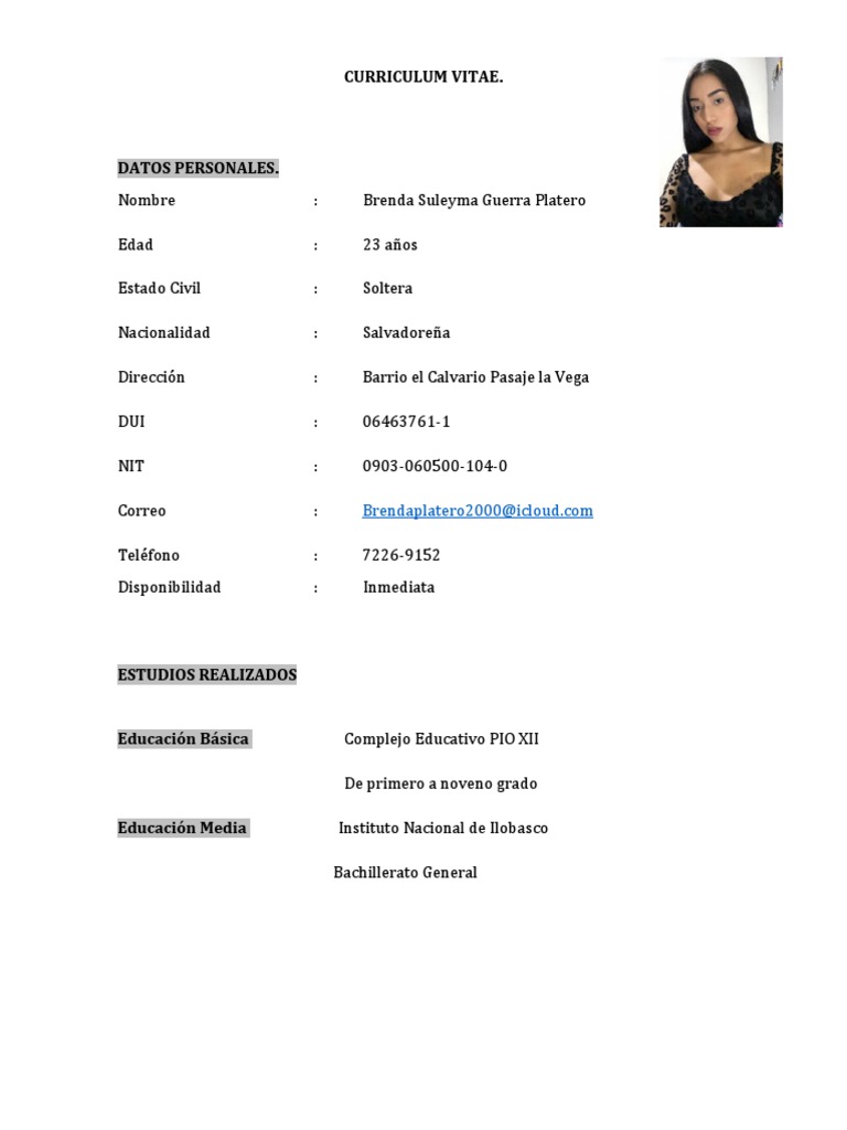 Curriculum Vitae Sandra | PDF