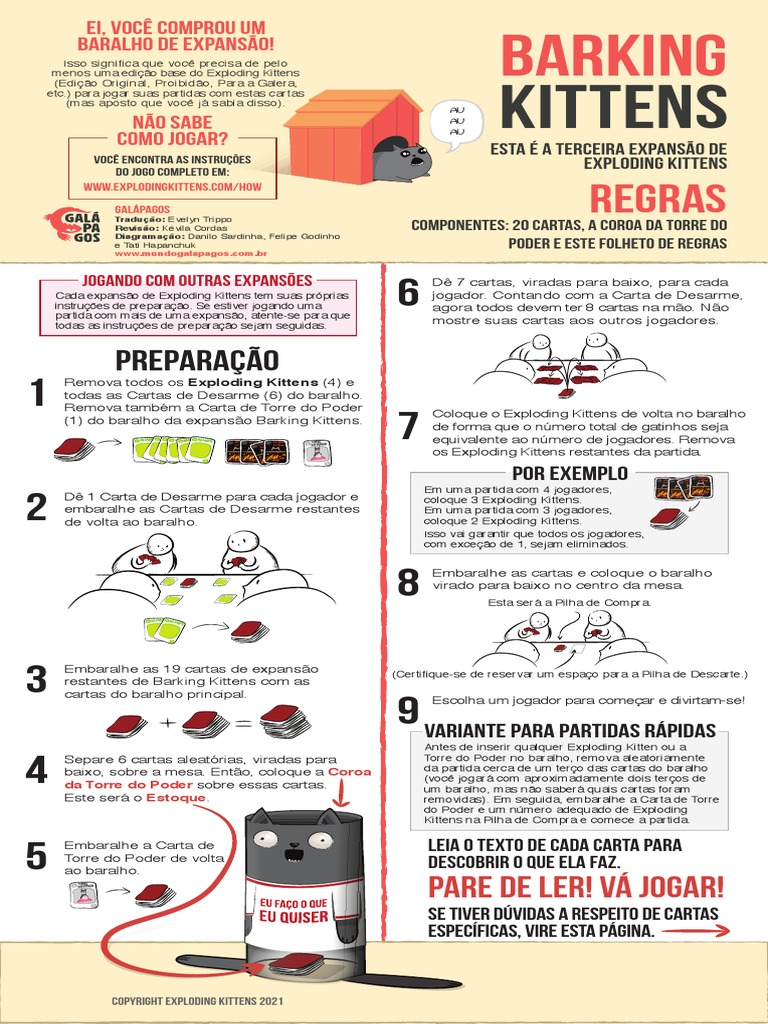 Rulebook - Exploding Kittens - Barking Kittens | PDF