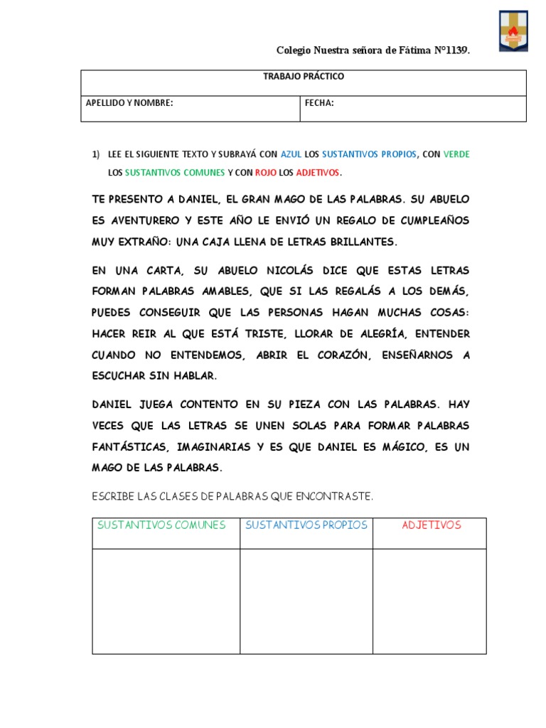 Adap. TP de Lengua 3ero | PDF | Sustantivo | Adjetivo