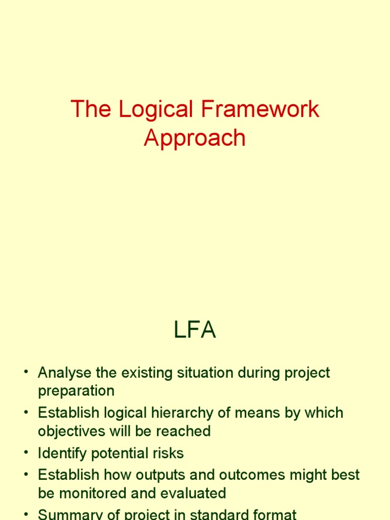 Logical Framework Approach | PDF | Feasibility Study | Sustainability
